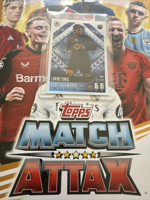 BLUE DIAMOND LAMINE Yamal Match Attax 2024/2025 Barcelona 24/25 # BDLE2 ...
