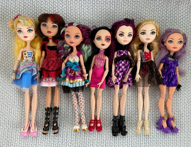 EVER AFTER HIGH Lot 7 Dolls Blondie Apple Madeline Lizzie Raven Cerise ...