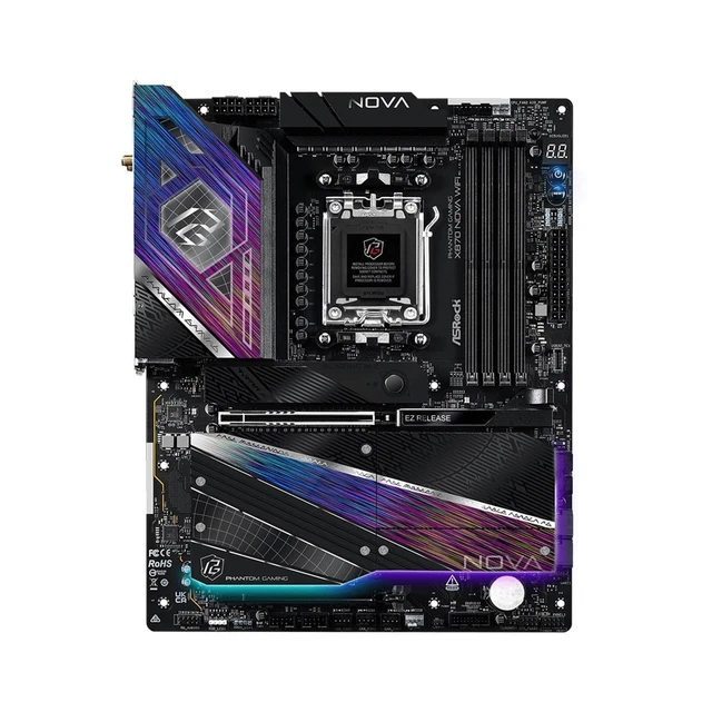 ASROCK X870 NOVA WiFi AM5 ATX Motherboard DDR5 5xM.2 USB4 5GbE Wi-Fi7 ...