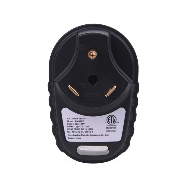 RV OUTLET TESTER Plug 30 Amp Receptacle Tester RV Circuit Analyzer with ...