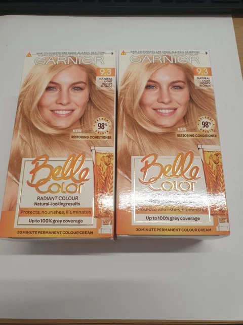 GARNIER BELLE COLOR 9.3 Natural Light Honey Blonde Permanent Hair Dye ...