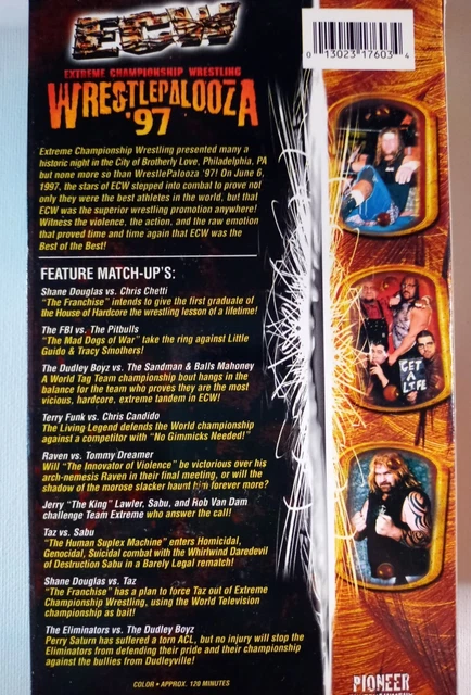 ECW WRESTLEPALOOZA 1997 VHS, 97, Rare, WWE, WWF, WCW, Taz, Raven ...