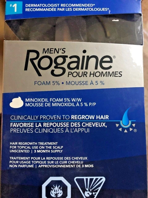 ROGAINE MENS EXTRA Strength 5% Minoxidil Topical Solution Foam 3 Month ...