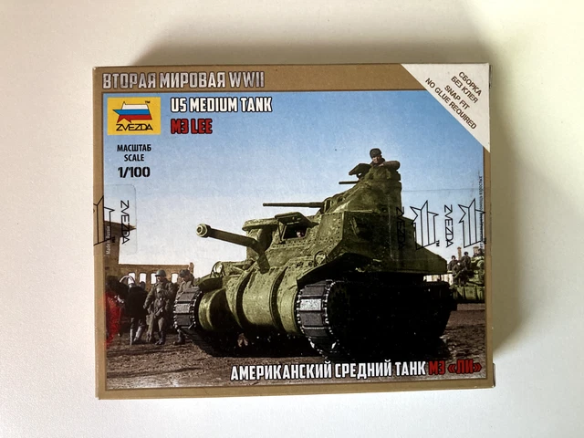 ZVEZDA 1/100 US Medium Tank M3 Lee, factory sealed £6.52 - PicClick UK