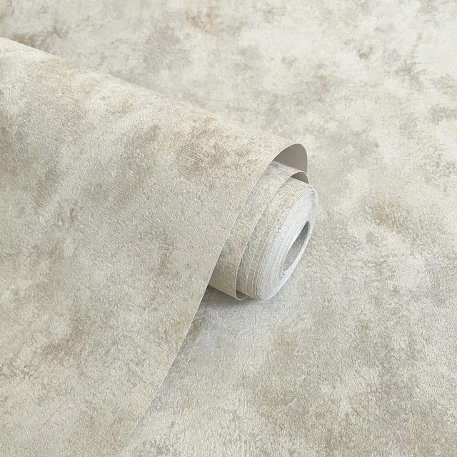 LUXE METALLIC CONCRETE Stone Wallpaper Texture Heavyweight Vinyl WOW093 ...