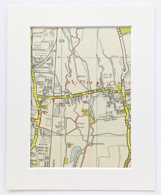 ANTIQUE 1960S LONDON Map - Mounted - WALTHAM CROSS, CHESHUNT £9.99 ...