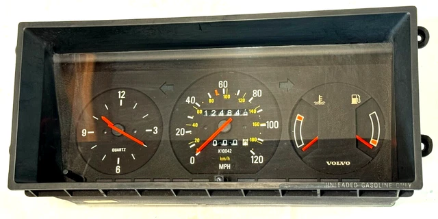 89 - 91 Volvo 240 Speedometer Instrument Cluster 124K OEM Face ID ...