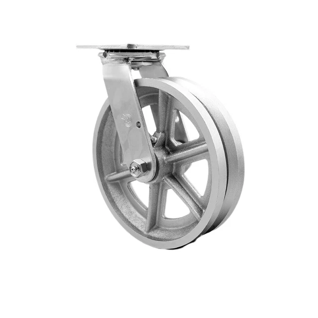8-inch-v-groove-semi-steel-wheel-swivel-caster-with-roller-bearing-scc
