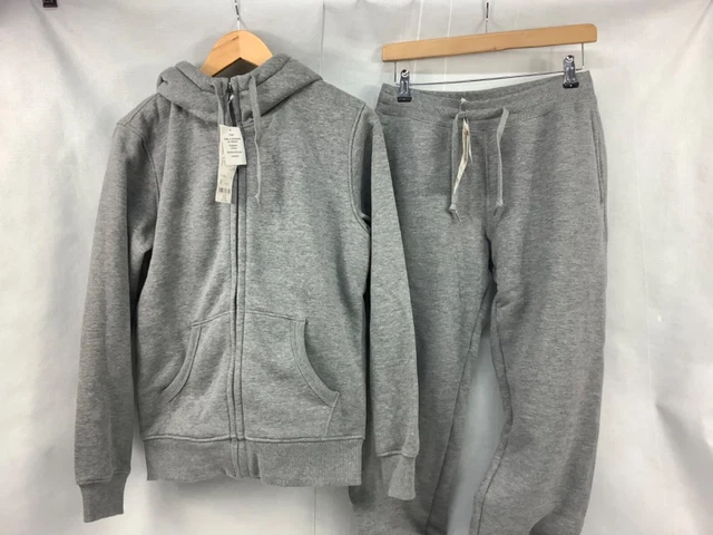 UNIQLO MEN'S GREY Sherpa Fleece Lined Tracksuit Size Small 36" New With ...