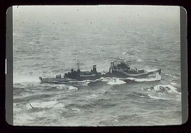 BRITISH NAVY COLONY Class Cruiser Ship 1947 WWII Era Glass 35mm Photo ...