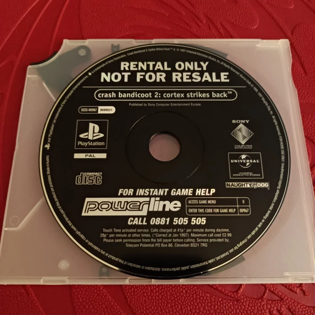 PS1 RENTAL GAME Crash Bandicoot 2: Cortex strikes back Playstation 1 ...