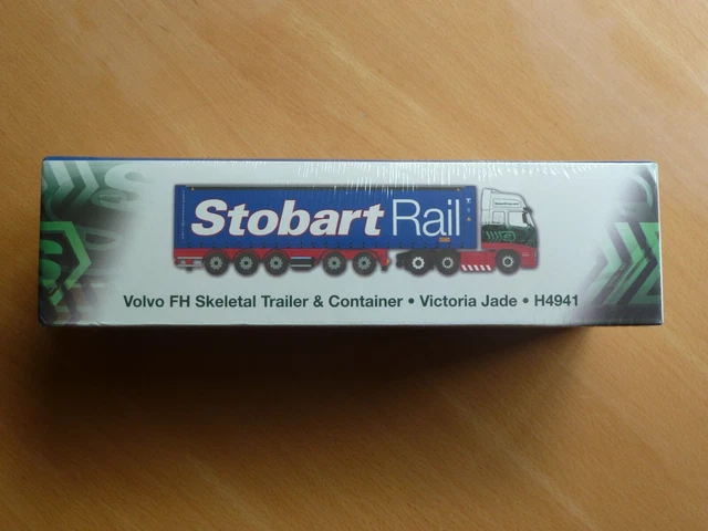 STOBART RAIL VOLVO FH Skeletal Trailer & Container H4941 1:76 Scale ...