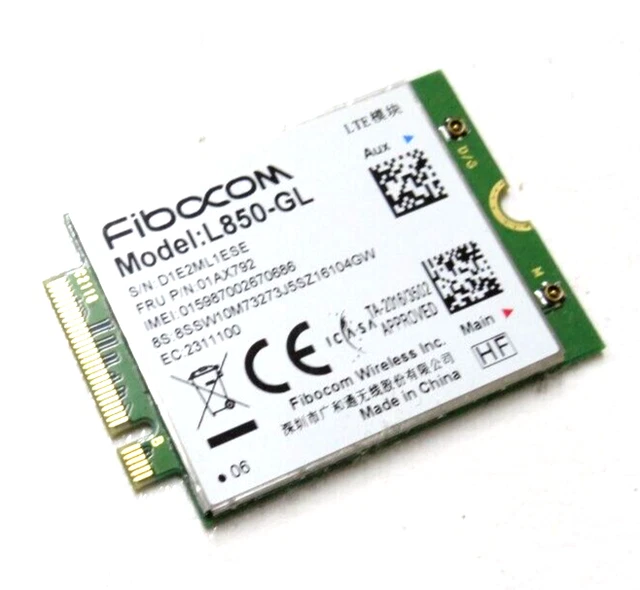 LENOVO THINKPAD X13 Yoga Gen 1 WWAN 4G MOBILE Broadband Card 01AX792 ...