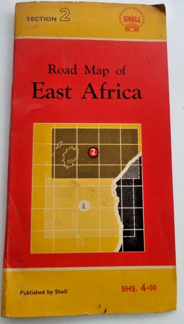 SHELL 1960S ROAD Map Of East Africa Section 2 Based on War Office G.S.G ...
