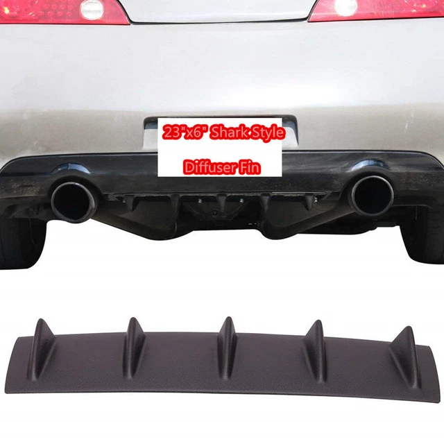 CAR SUV SHARK Fin 5 Wing Lip Diffuser Rear Bumper Chassis Black ABS ...