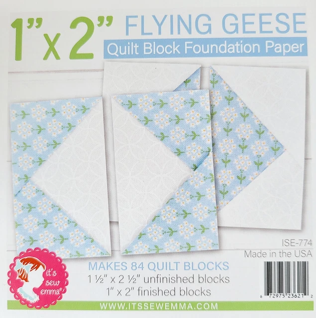 NEW IT'S SEW Emma Quilt Block Foundation Paper 1" X 2" Flying Geese ...