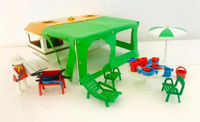 PLAYMOBIL CARAVANE AVEC Auvent Référence 3249 (1977) Complet EUR 30,00 - PicClick FR