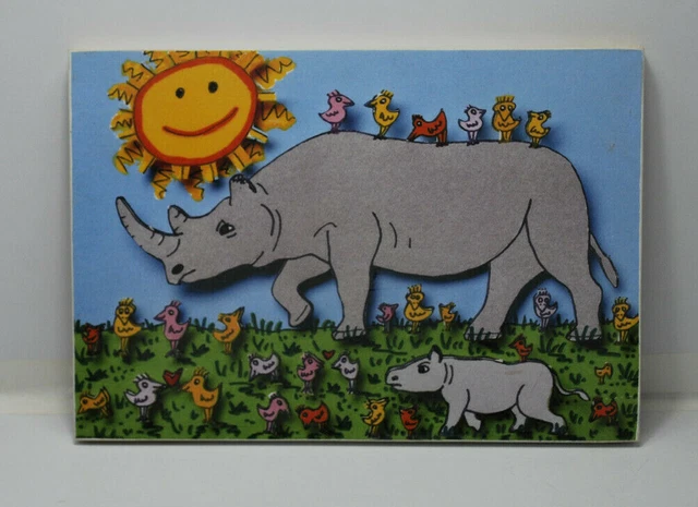 JAMES RIZZI HAVE a Nice Day Vögel Sonne Wiese Tiere Pop Art Nashorn auf ...