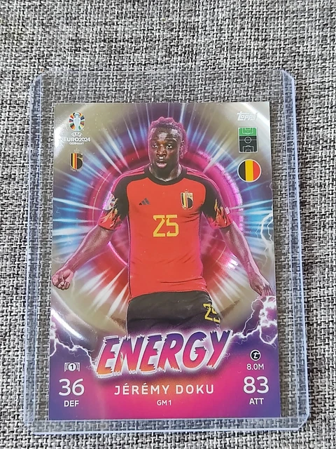TOPPS EURO 2024 Match Attax Karte Energy GM 1 Jeremy Doku GM1 EUR 20,00 ...