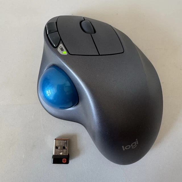 LOGITECH TRACKMAN LOGI M570 Wireless Trackball Mouse Gray PC with ...