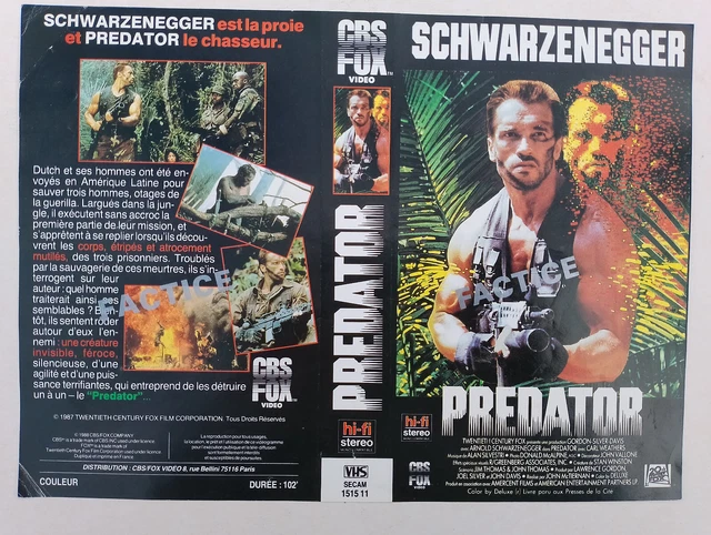 JAQUETTE VHS - Predator - Vhs Sleeve - Cbs Fox - Schwarzenegger EUR 10 ...