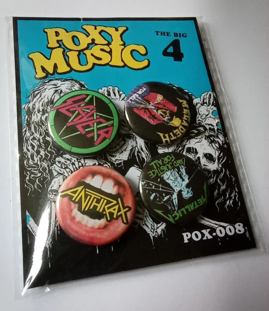 THE BIG 4 Badge Set - Slayer- Metallica - Anthrax - Megadeth - POX008 £6.00 - PicClick UK