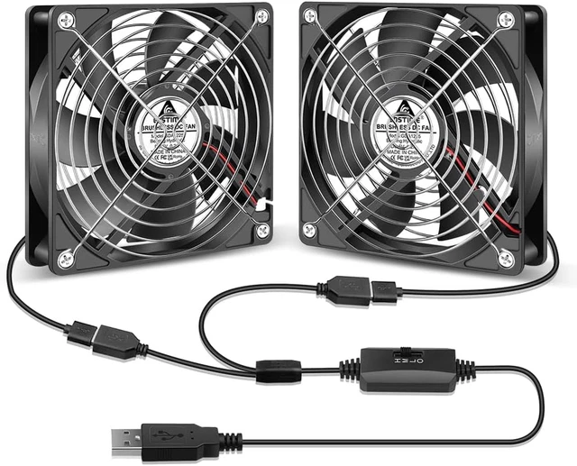 GDSTIME 2 X 120 USB Lüfter Mit 3 Einstellbare Geschwindigkeiten 120Mm PC Fan USB EUR 44,22 ...