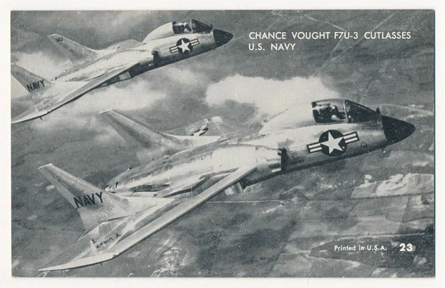 US NAVY, CHANCE Vought F7U-3 Cutlass Jet Fighter - Carte d'exposition ...