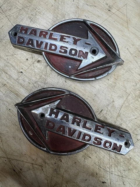 ORIGINAL HARLEY DAVIDSON Gas Tank Emblems 1959-1960 Panhead XLH Vintage ...