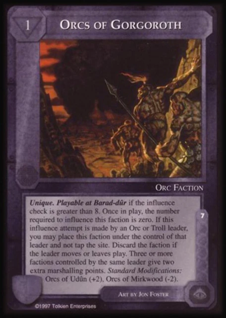 ORCS OF GORGOROTH - Lidless Eye - Middle-Earth CCG MECCG SATM MELE EUR ...
