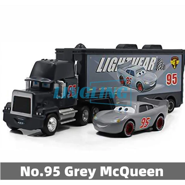 DISNEY PIXAR CARS No.95 Grey Lightning McQueen Hauler Truck Die-cast ...
