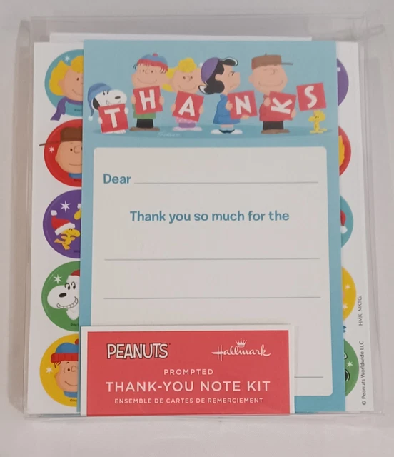 PEANUTS HALLMARK THANK You Notes Set With Envelopes And Christmas ...