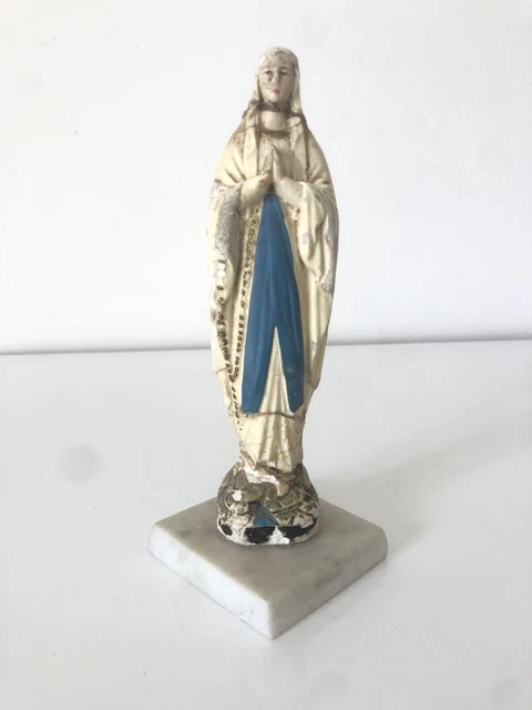STATUE ANCIENNE SAINTE Vierge Marie de Lourdes 21 cm EUR 11,20 ...