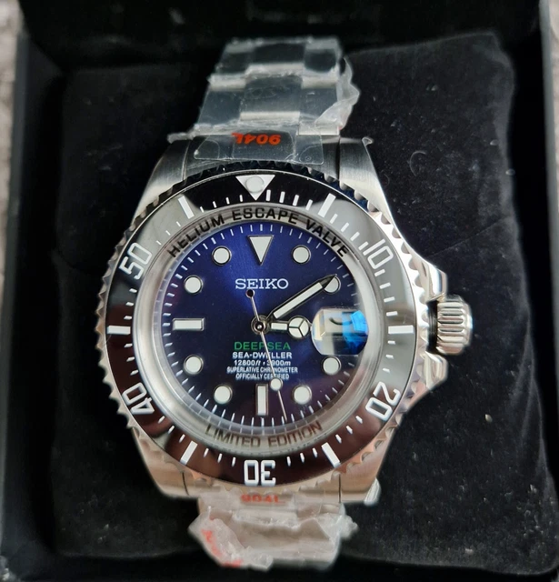 OROLOGIO MOD DEEP Sea Seiko NH35 Homage Glidelock 316L Ceramica Lume ...