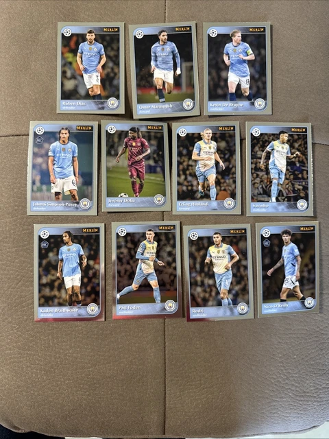 TOPPS CHROME MERLIN Ucc 2024 2025 Man City Haaland Marmoush Doku Rodri ...