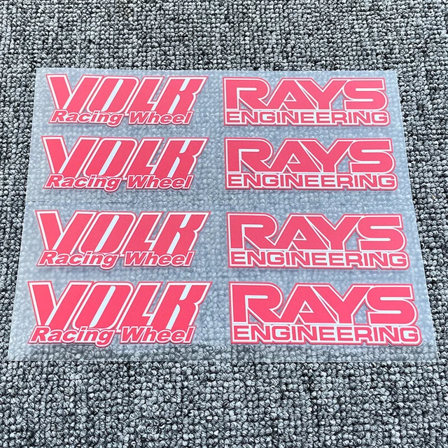 JDM JAPAN RAYS Engineering VOLK Racing TE37 Wheel decals RED sticker ...