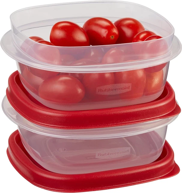 RUBBERMAID EASY FIND Lids Food Storage Containers 1.25 Cup Racer Red 4 ...