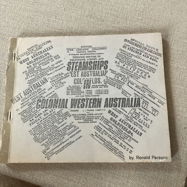 STEAMSHIPS IN COLONIAL Australia by Ronald parsons 1973 shipping book ...