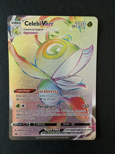 CARTA POKEMON CELEBI V Max 199/198 Regno Glaciale Full Art arcobaleno ...