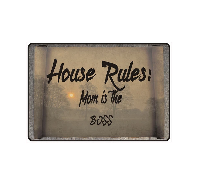 SIGN SIGN NOTE "House Rules Mom is the BOSS" Chef Capo Mama Mum £4.82 ...
