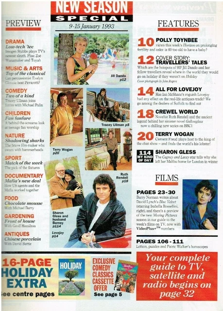 RADIO TIMES JILL DANDO LOVEJOY TERRY WOGAN RUTH RENDELL SHARON GLESS ...