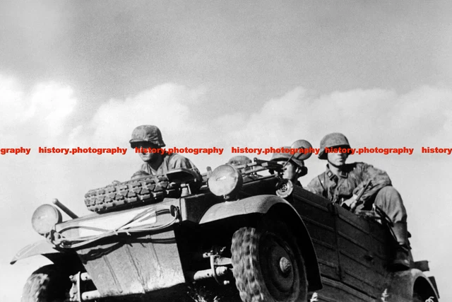 F018151 WAFFEN SS soldiers on patrol. VW Kubel. Ukraine. WW2 £3.75 ...