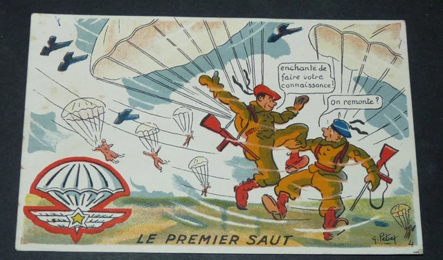 CPA CARTE POSTALE 1950 Commando Parachutiste Beret Rouge Sas Humour EUR ...