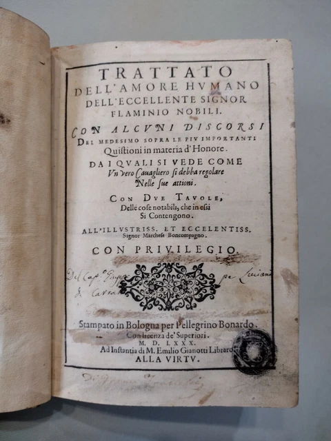 NOBLES TRAITÉ DE L'Amour Humano Bonardo 1580 Annibal Caro Rime Aldo ...