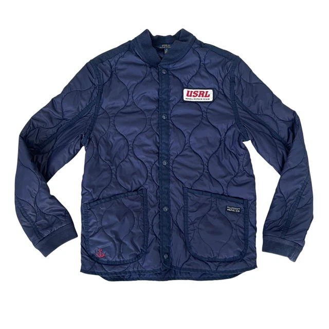 RARE USRL POLO Ralph Lauren Quilted Jacket Teen Size 18 Naval Repair ...
