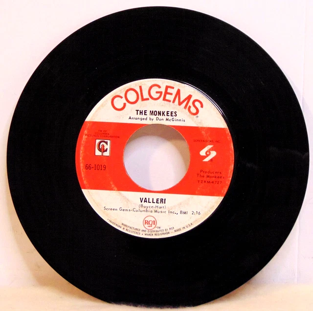 THE MONKEES - Valleri - 1968 Colgems Pop Rock 45 RPM 7" Single Record £ ...