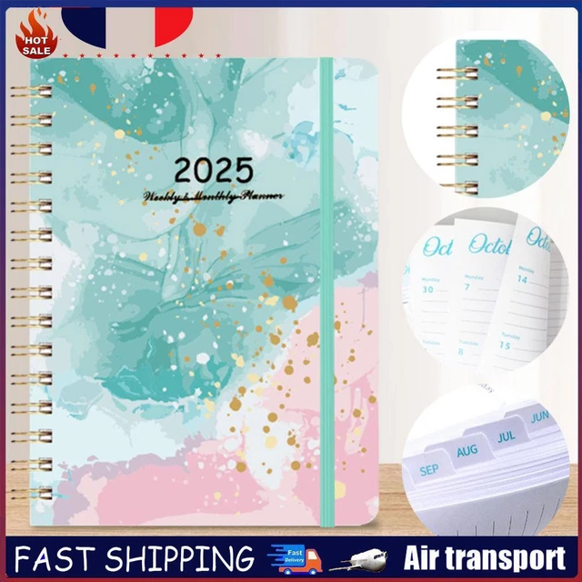 # CARNET A5 2025 à spirale, planificateur hebdomadaire et mensuel pour ...