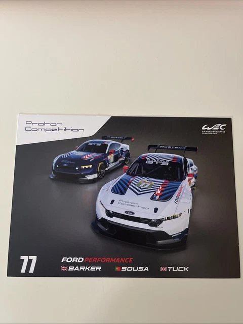 CARTE CARD DEDICACEE 24 Heures Du Mans 2025 Ford Mustang #77 Le Mans ...