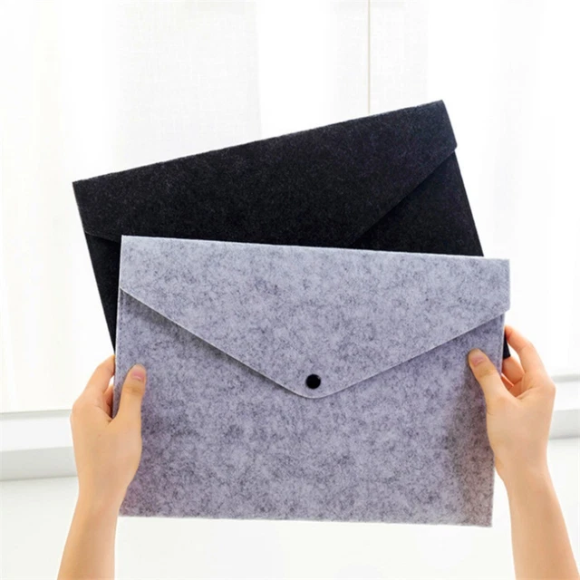 2 PCS A4 Paper Letter Portfolio Felt Folder Folders With Buckle ...