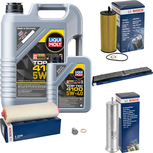 BOSCH INSPECTION SET 6L Liqui Top Moly Tec 4100 5W-40 pour BMW 1er 120d EUR 174,76 - PicClick FR